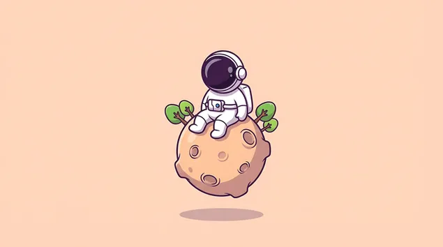 Cute Astronaut on Tiny Planet: A Space Adventure premium 4K wallpaper ...