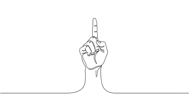 Hand Pointing Up: Minimalist Line Art Illustration premium 4K wallpaper ...