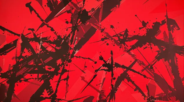 Dynamic Red Abstract Geometric Art with Lines and Shapes premium 2K ...